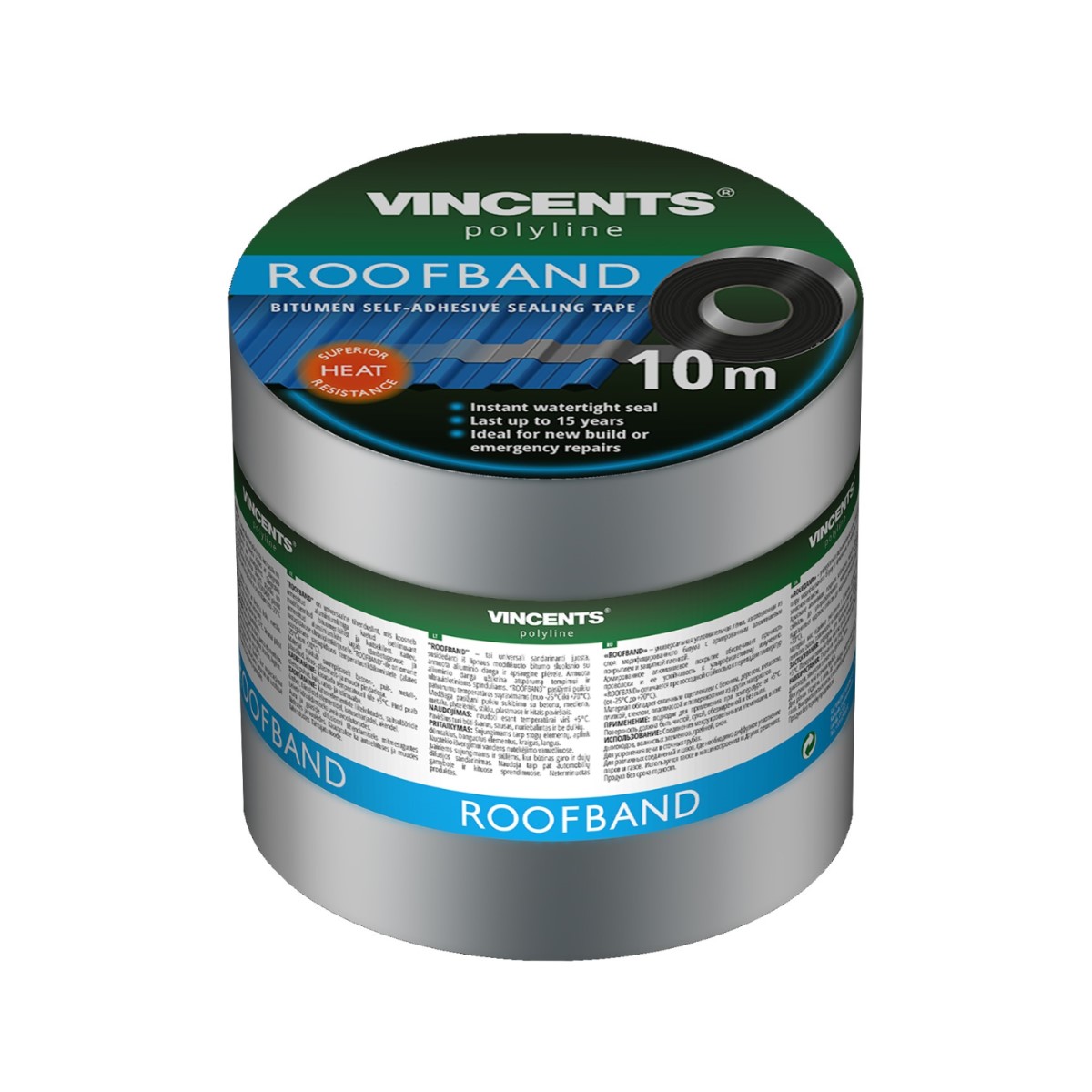 Vincents Polyline Roofband Bitumena blīvējoša lente 10m | Buvserviss.lv